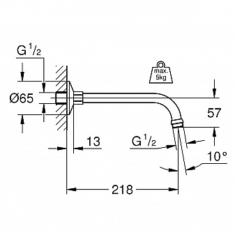 Душевой кронштейн Grohe Relexa Neutral 27406000 218 мм — купить в ...